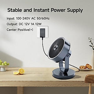 UL Listed 12V 1A 6ft Power Supply Adapter, 100-240V 50/60Hz AC to DC 12V 1000mA 800mA 600mA 500mA 300mA Universal AC Adapter with 5.5mm*2.1mm DC Plug, Center Positive