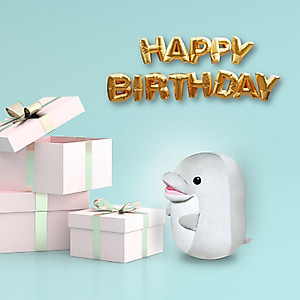 PlenPLAY 15" Large Baby Whale Plush Toy Pillow - Super Soft and Huggable Plushies for Kids and Whale Lovers - Meet G.Ricky, Your Cute Ocean Companion