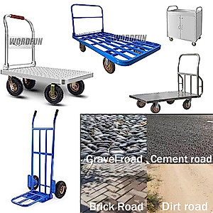 Swivel Caster Wheel Heavy Duty Caster Solid Rubber Wheel, with Tyre Veins Highly-Elastic Moving Silent, for Trolley, Carts, Furniture, Dolly, Replacement Casters