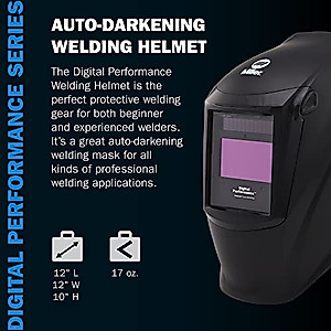 Miller 282000 Digital Performance Welding Helmet, Auto-Darkening Welding Helmet, Clearlight 2.0, Black