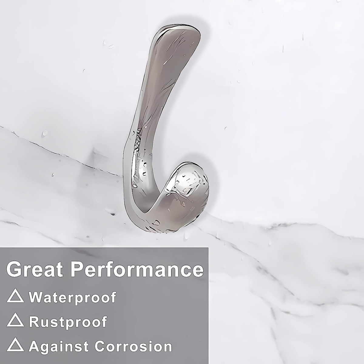 Towel Hooks for Bathroom Wall Mounted 4-Pack, Brushed Nickel Bathroom Hooks for Robe Towel, Modern Coat Hooks Bath Towel Hooks for Wall, Heavy Duty Wall Hooks for Bedroom Kitchen Garage