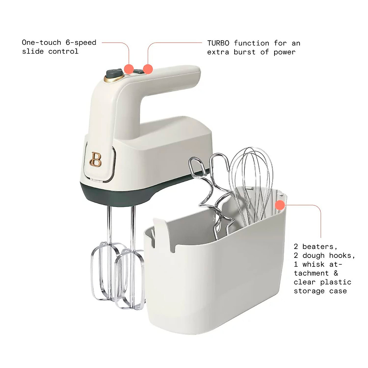 Beautiful Hand Mixer, by Drew Barrymore (White Icing)