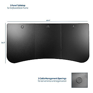 VIVO 63 x 32 inch Universal Table Top for Standard and Sit to Stand Height Adjustable Home and Office Desk Frames, Black Desktop, DESK-TOP1B