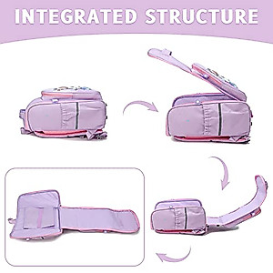 Maod Preschool Girls Backpacks for Kids Elementary School Backpack Suitable For 4-8 Years Old (Purple)