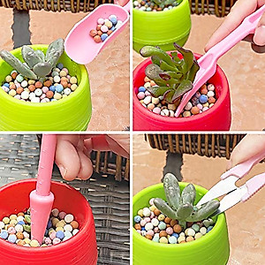 Succulent Tools Set Mini Indoor Gardening Tools Kit with Bag for Transplanting-Pink