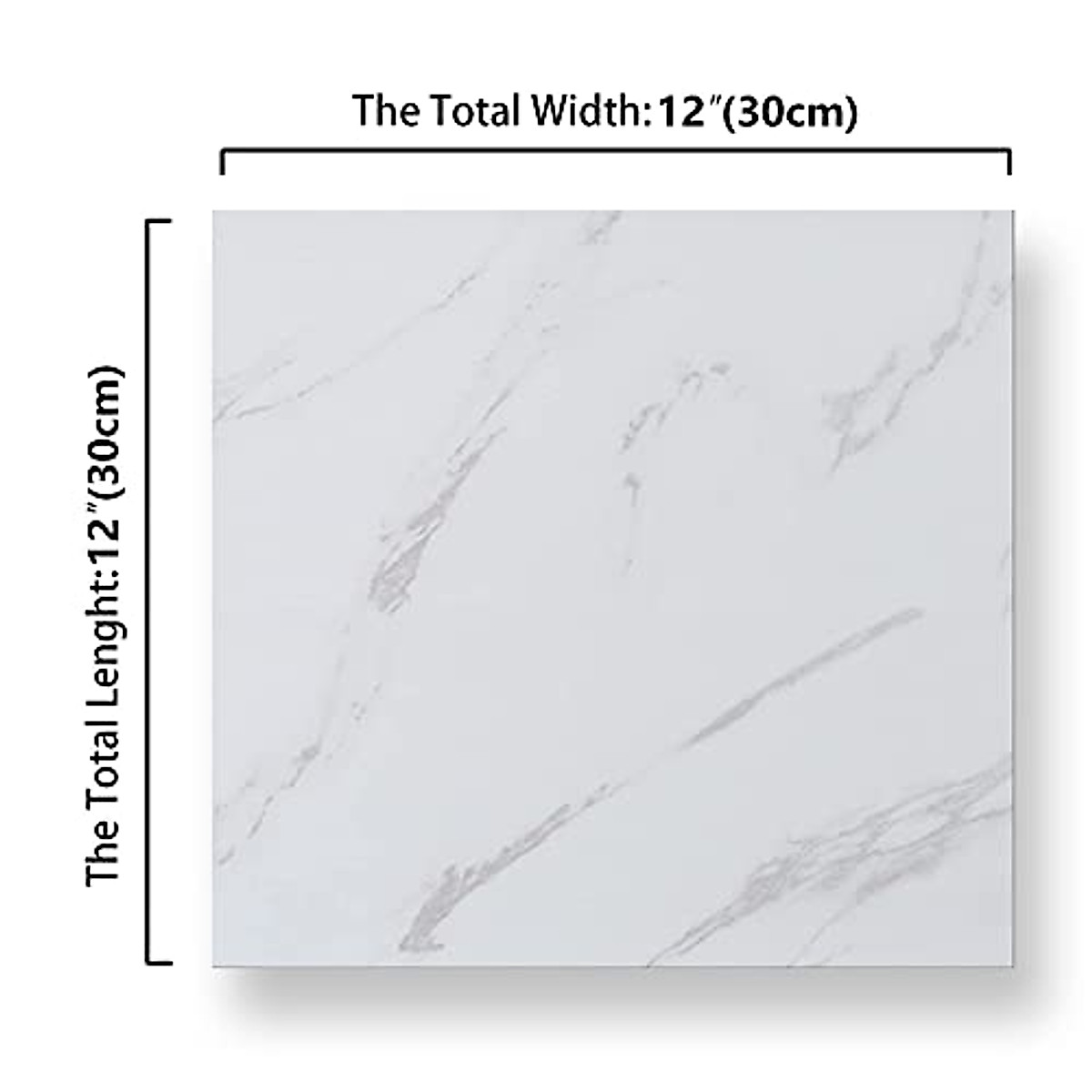 CHICHOME 16 Pack Peel and Stick Floor Tile Bathroom Waterproof White Marble Floor Tiles 12x12 Inch Self Adhesive Vinyl Flooring Removable Sticky Tiles Decorative for Floor Kitchen Bedroom Living Room