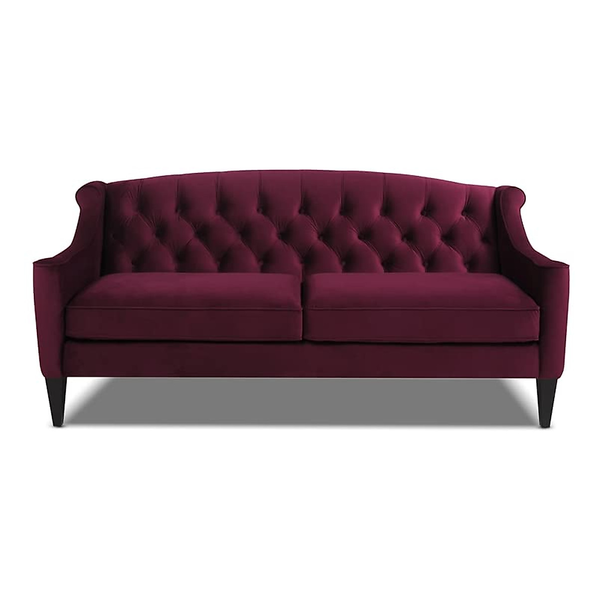 Jennifer Taylor Home Ken 74" Upholstered Button Tufted Sofa, Burgundy Velvet