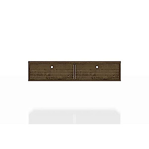 Manhattan Comfort Liberty Mid Century Modern Home Office Floating Desk, 42.28", Rustic Brown