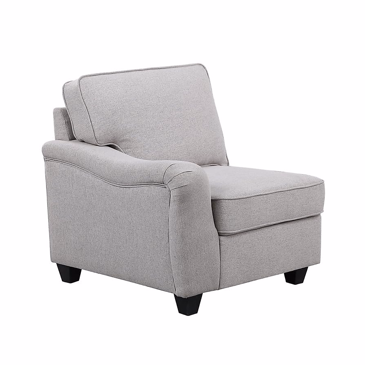 Favfurish 125" Linen 7-Piece Modular L-Shaped Sectional Sofa with Ottoman, Customizable Couch with Pocket Coil Seating and 6 Accent Pillows for Living Room or Family Room,Light Gray