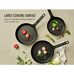CHEF TOPF Practi Nonstick Frying Pan 12 Inch, Titanium Coating Ultra Non-stick Skillet, PFOA & PFOS Free