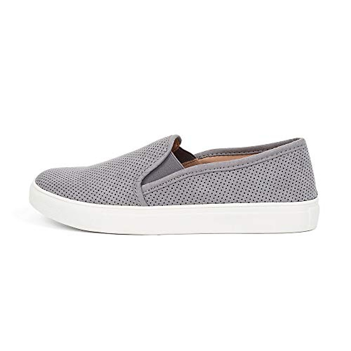 FUNKYMONKEY Women's Slip On Sneakers Preforated Comfortable Walking Casual Shoes (10 M US, Dk Grey)