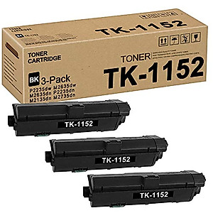 TK1152 TK-1152 1T02RV0US0 Toner Cartridge (Black,3 Pack) Replacement for Kyocera P2235dw M2635dw M2635dn P2235dn M2135dn M2735dn Toner Kit Printer