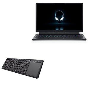 BoxWave Keyboard Compatible with Alienware X15 R2 Gaming Laptop (15.6 in) - MediaOne Keyboard with TouchPad, USB Fullsize Keyboard PC Wireless TrackPad - Jet Black