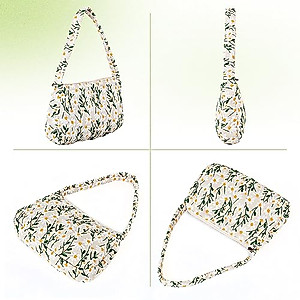 Women's Tote Bag Mini Flowers Embroidered Handbag Small Cellphone Purse Canvas Hobo Bag