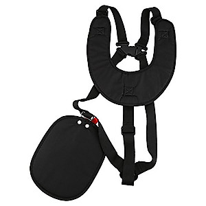 Yosoo Adjustable Lawn Mower Double Shoulder Strap Professional Mower Nylon Belt for Brush Cutter Garden Lawn Black