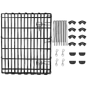 Amazon Basics Foldable Octagonal Metal Exercise Pet Play Pen for Dogs, Fence Pen, Single Door, Black, 60 x 60 x 30 Inches