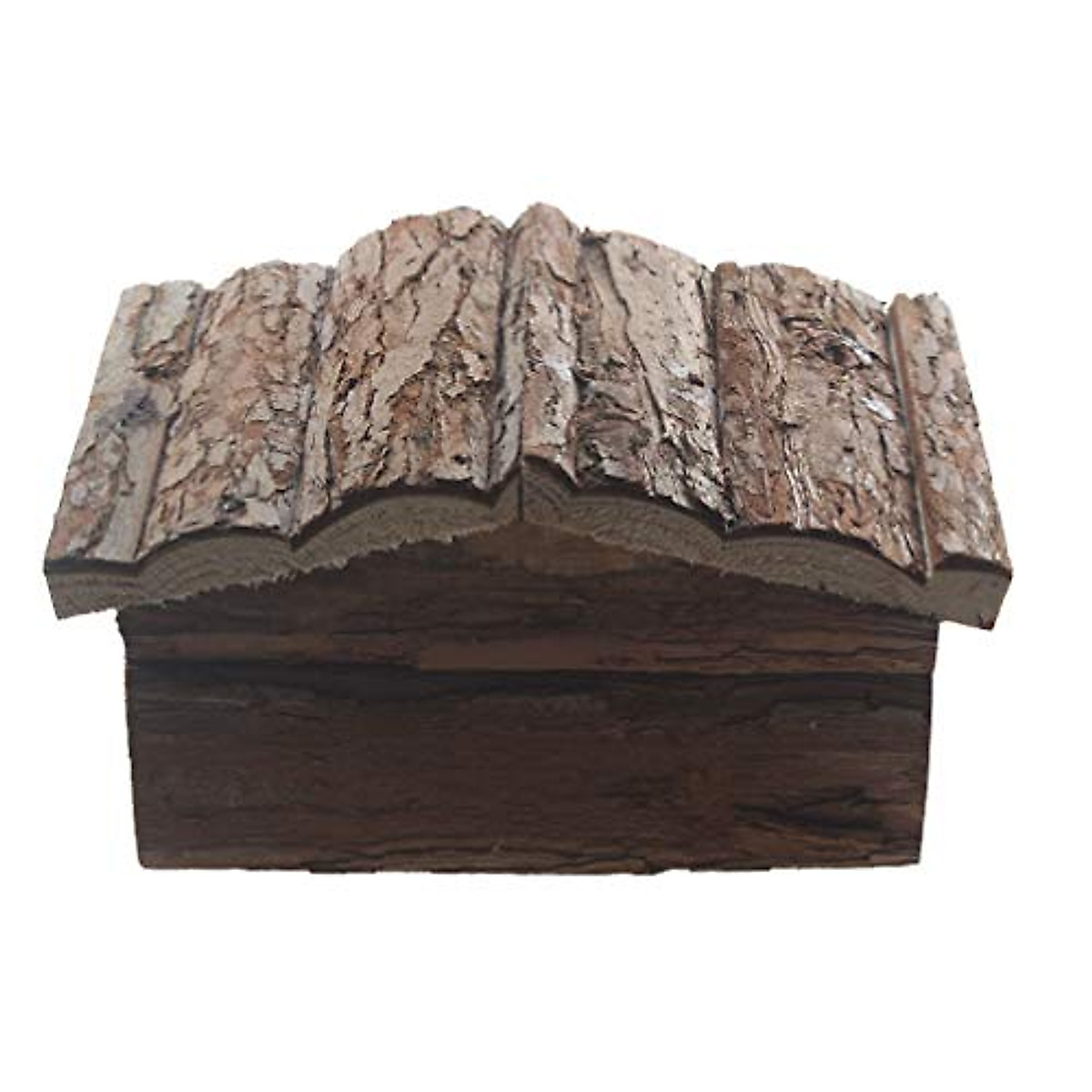 emours Natural Wooden Hamster House Small Animal Nesting Hideout Habitat Decor Cage Wood Toys (A)