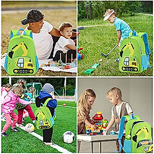 LOIDOU Toddler Backpack Boys 15 Inch Kids Preschool Kindergarten School Backpack with Lunch bag Book Bag for Daycare Nursery Travel，Fits 3 to 8 years old