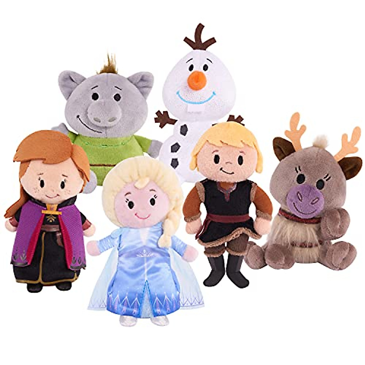 Disney Frozen 2 Stylized Plush Collector Set, Includes Anna, Elsa, Kristoff, Olaf, Sven, and Troll, Kids Toys for Ages 3 Up by Just Play