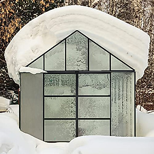 AMERLIFE 12x10x10 FT Polycarbonate Greenhouse 2 Sliding Doors 4 Vents Walk-in Premium Professional Greenhouse Storage Shed Sunroom Aluminum Large Hot House for Outdoor Garden Backyard Matte Black