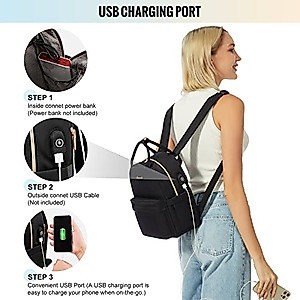 LOVEVOOK Mini Backpack Purse for Women Girls Small Backpack with USB Charging Port, Cute Fashion Daypack for Work Travel School