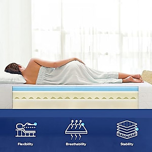 Olee Sleep King Mattress, 9 Inch Deluxe Gel Memory Foam Mattress, Gel Infused for Comfort and Pressure Relief, CertiPUR-US Certified, Bed-in-a-Box, Medium Firm, King Size