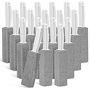 HongWay Pumice Stone for Toilet Cleaning, 18 Pack, Delicate and Strong, with High Density, Toilet Bowl Clean Brush with Handle for Cleaning Toilet, Bathtubs, Kitchen Sink, Grill, Household