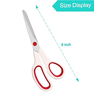 Fabric Scissors, Aksiko 8 inches Office Scissors, 2.0mm Thick Blade Shears All Purpose Scissors for Office Sewing Fabric Home Craft Use