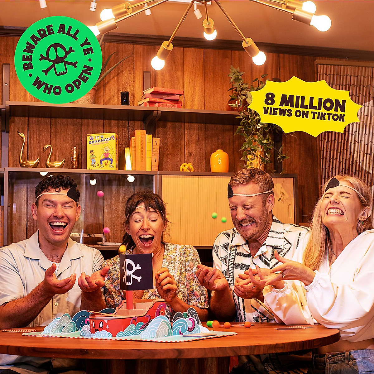 Fire in The Hole! The Pirate Adventure Board Game for the Whole Family. Sustainable Tabletop Strategy Game for Kids, Adults, Halloween, Christmas, Thanksgiving, Birthdays, Game Night Gift, 2 4 Players