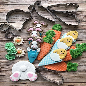 LILIAO Easter Platter Cookie Cutter Set - 7 Piece - Stainless Steel - by Janka