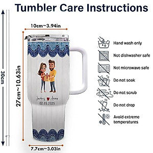 Custom 40oz Tumbler with Handle – wedding party poses-Personalized Couple Gift for Anniversary Wedding Gift, Birthday, Mother's Day, Valentine’s Day KIbVEc