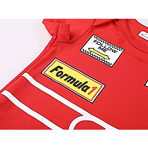 Zusnxaxe Newborn Baby Boys Girls Race Car Driver Costume Halloween Outfit for Children, Baby Spacesuit with hat, Birthday Gifts, Toddler Pretend Role Play Dress Up, Photo shoot, Summer(Short,12-18M)