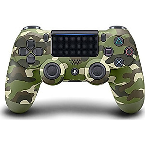 Sony Wireless Controller for PlayStation 4 Black (3001538) with Sony DualShock 4 Wireless Green Camouflage Controller for PS4 (Renewed)