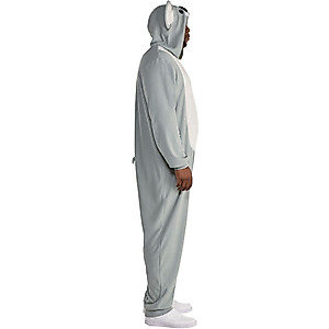 Amscan Koala Hooded Jumpsuit | Plus XXL | | Gray and White - 1 Pc