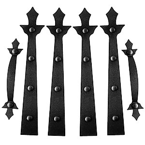 Garage Door Magnetic Decorative Hardware Magnetic Garage Door Decorative Hardware Faux 4 Hinges 2 Handles Attractive Accents Curb Appeal Decor Garage Door Decoration Easy Installation Durable Black