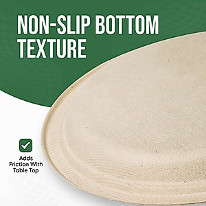 9 Inch Compostable Paper Plates (100 Pack) - Eco-Friendly Disposable Dinnerware for Parties, Microwavable & Water/Oil Resistant - 100% Biodegradable Heavy Duty Brown Plates for Events, Picnics