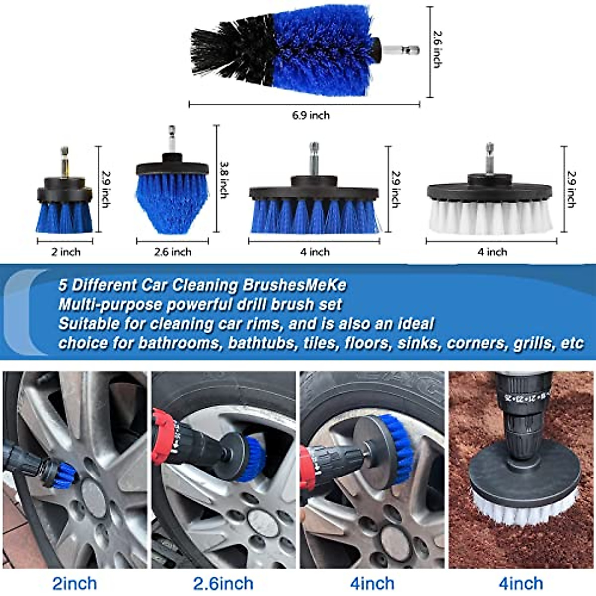 Car Detailing Brushes kit,28Pcs Car Cleaning Drill Brush Set with Detailing Brushes and Microfiber Wash Mitt, Buffing Polishing Sponge Pads,Auto Cleaning Tools Kit for Interior&Exterior, Tire, Wheels