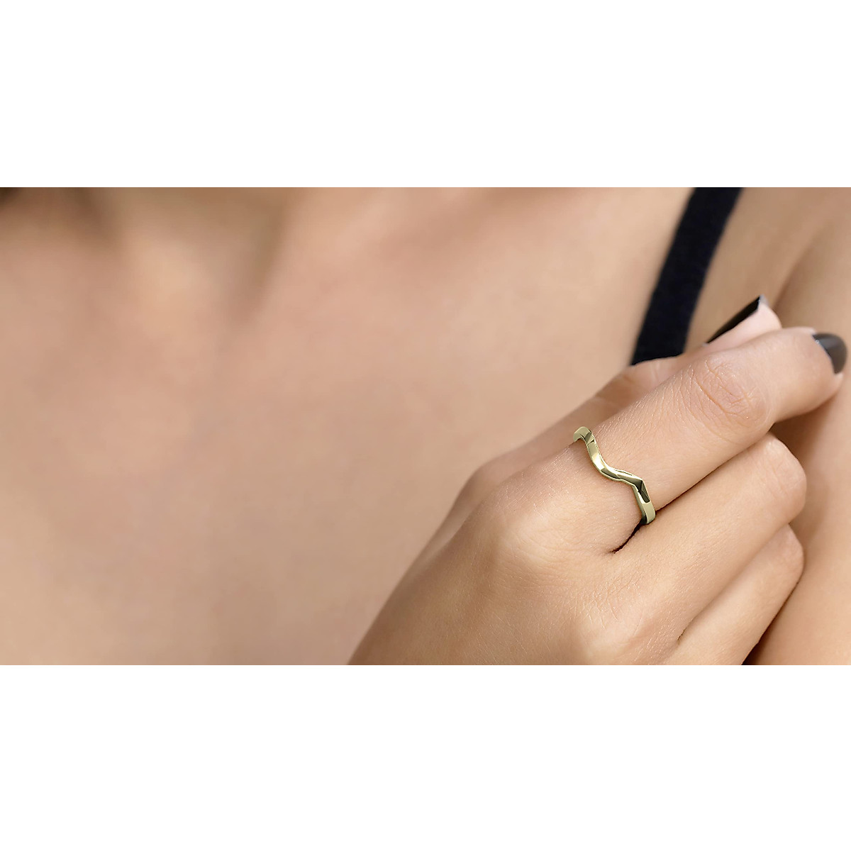 Dazzlingrock Collection 10K Women Anniversary Stackable Contour Guard Ring, Yellow Gold, Size 7
