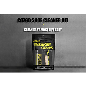 COZGO Shoe Cleaner Kit for Sneaker, Water-Free Foam Sneaker Cleaner 5.3Oz with Shoe Brush and Shoe Cloth,Work on White Shoe,Suede,Boot,Canvas,PU,Fabric,etc