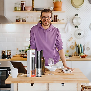 Electric Wine Bottle Opener, Wine Opener, Corkscrew with Foil Cutter, Auto Reusable Easy Carry Wine Opener, Batteries Powered