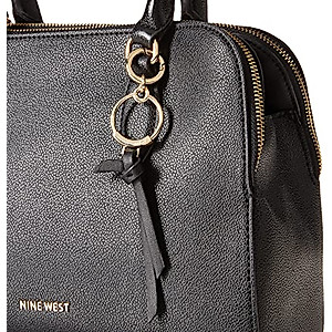 NINE WEST womens Cyra List SATCHEL, Black, One Size US