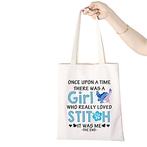 WCGXKO Cartoon Lover Gift There Was A Girl Who Really Loved Cute Themed Tote Bag