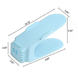 KQGO Shoe Slots Space Saver, Stackable Shoe Slot Organizer Space Saver, Easy Shoe Organizer, Shoe Storage, Blue Pack of 10