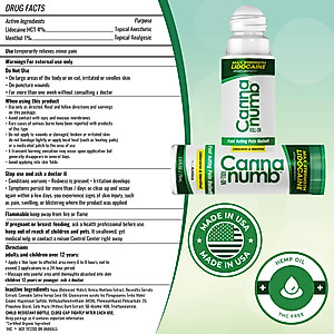 Cannanumb Hemp Oil Pain Relief Roll-On with Lidocaine | Fast Acting Pain Relief with Arnica + Boswellia + Menthol - Ideal for Arthritis, Sciatica, Strained Muscles, Joints, Backache & Bruises