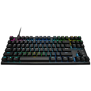 CORSAIR K60 RGB TKL RGB Tenkeyless Optical-Mechanical Wired Gaming Keyboard - OPX Switches - Polycarbonate Keycaps - iCUE Compatible - QWERTY NA Layout - Black