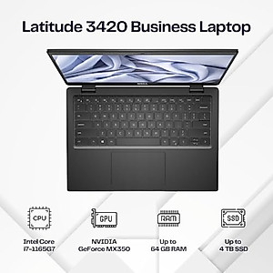 DELL Latitude 3000 Series 3420 Business Laptop, 14" FHD Display, Intel Core i7-1165G7, NVIDIA GeForce MX350, 16GB RAM, 512GB SSD, FP Reader, Backlit KB, HDMI, Wi-Fi, Windows 11 Pro