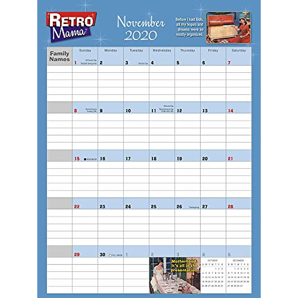2021 Retro Mama 17-Month Wall Calendar/Planner