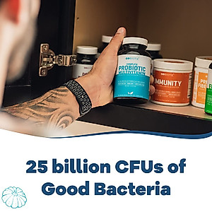 GOBIOTIX Probiotic Multivitamin Supplement - Daily Multivitamins with Probiotics - 25 Billion CFU - Boost Immunity and Digestive Health, Probiotics for Women and Men - Gluten Free Pills - 90 Capsules