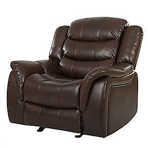 CHRISTOPHER KNIGHT HOME Merit Faux Leather Glider Recliner Club Chair, Dark Brown
