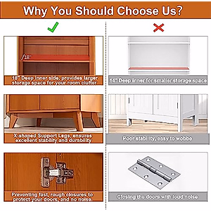 OKD Storage Cabinet w/Adjustable Shelves, 72" Tall Mid Century Modern Kitchen Pantry with Door, 20" Deep Armoire Closet w/Hanging Rod Versatile Storage for Bathroom, Laundry, or Living Room, Cherry